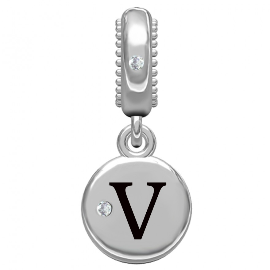 Abalorio Colgante Letra V - Backser